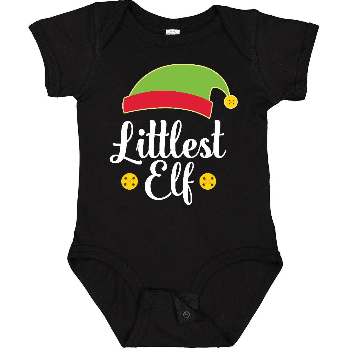 Tiny Nest Christmas Littlest Elf Holiday Baby Bodysuit Little Youngest ...