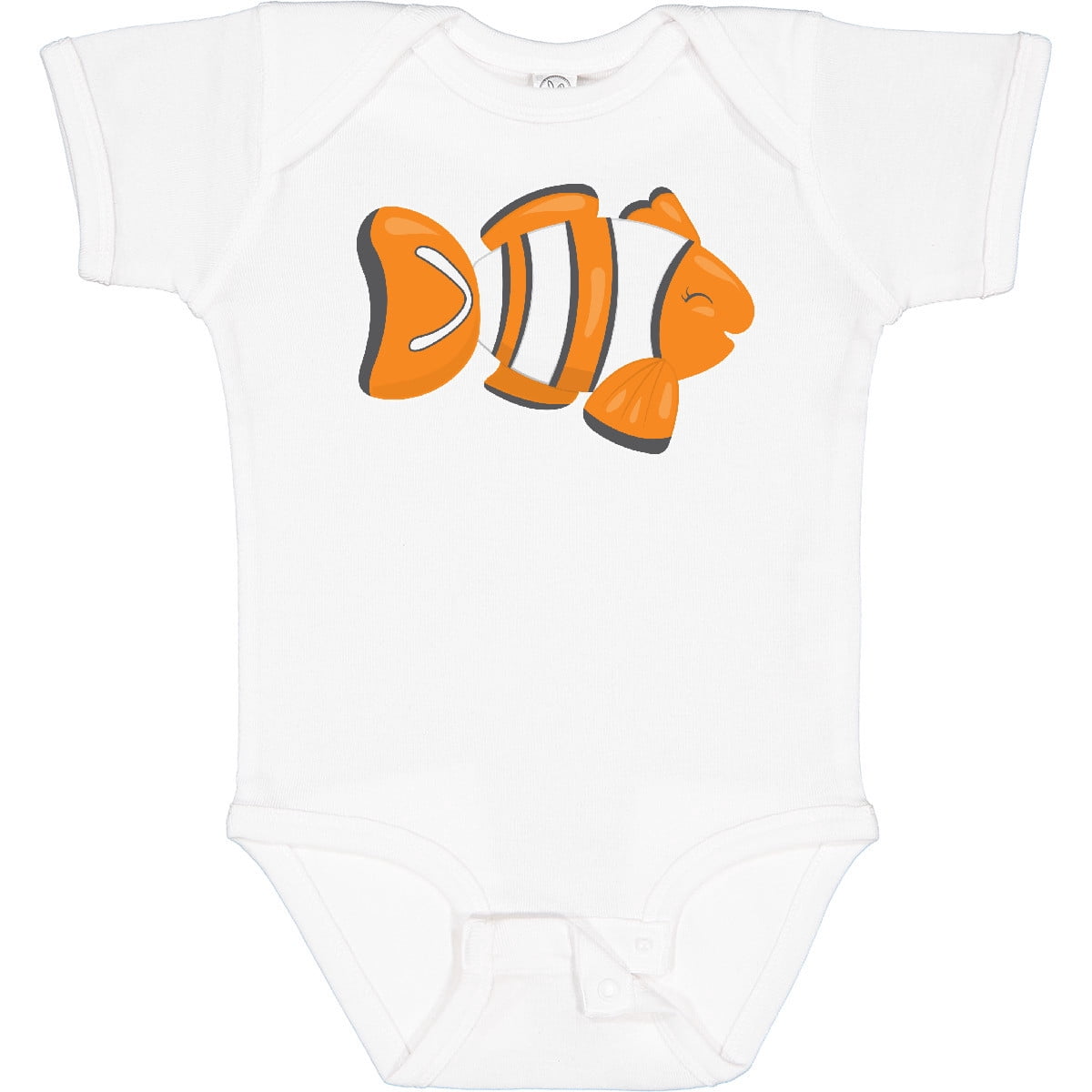 Tiny Nest Clown Fish Baby Bodysuit Orange White Stripes Nemo Fishing ...