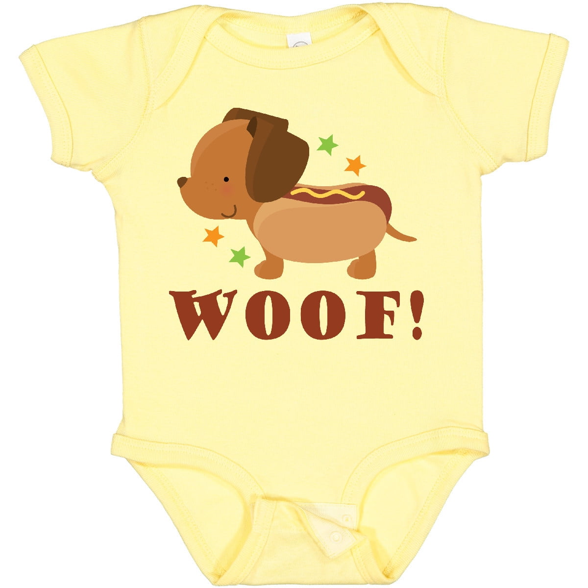 Tiny Nest Dachshund Hot Dog Funny Baby Bodysuit Wiener Humor One-Piece ...