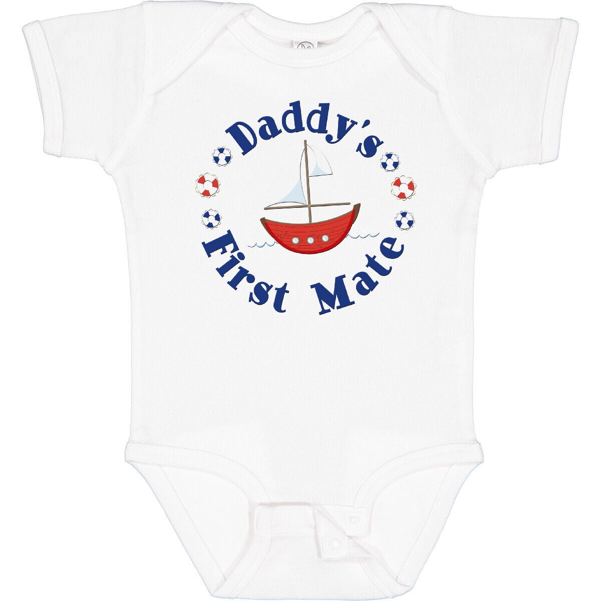 Tiny Nest Daddy'S First Mate Baby Bodysuit Sailboat Daddy Fathers Day ...