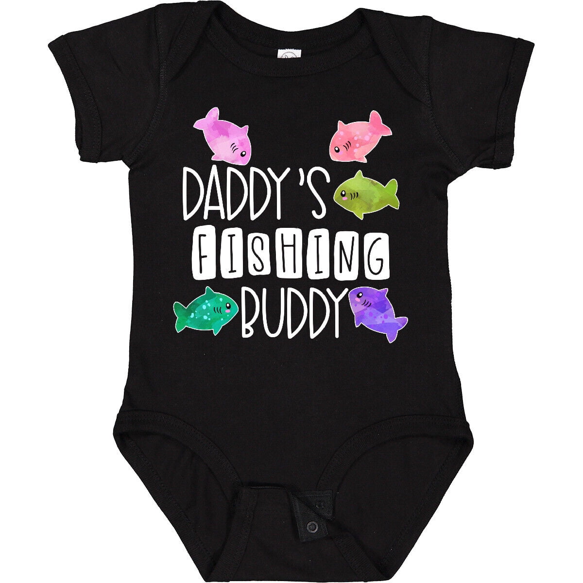 Tiny Nest Daddy'S Fishing Buddy With Colorful Fish Baby Bodysuit Kids ...