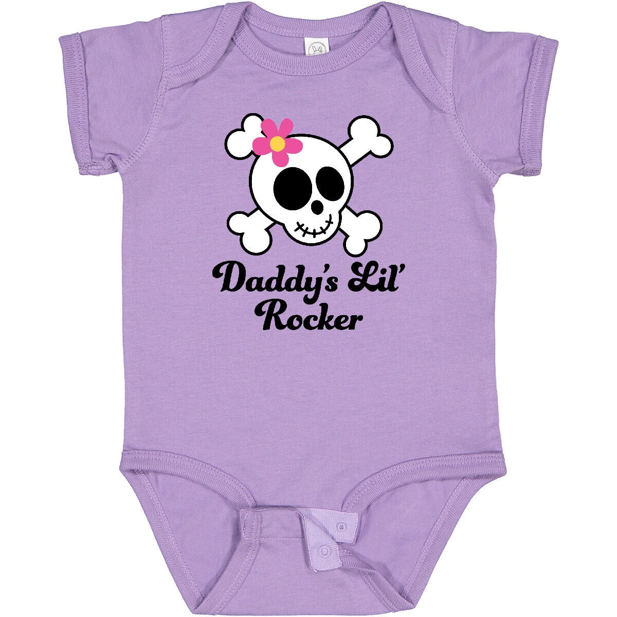 Tiny Nest Daddy'S Little Rocker Skull Baby Bodysuit Lil Girls Cute Rock ...