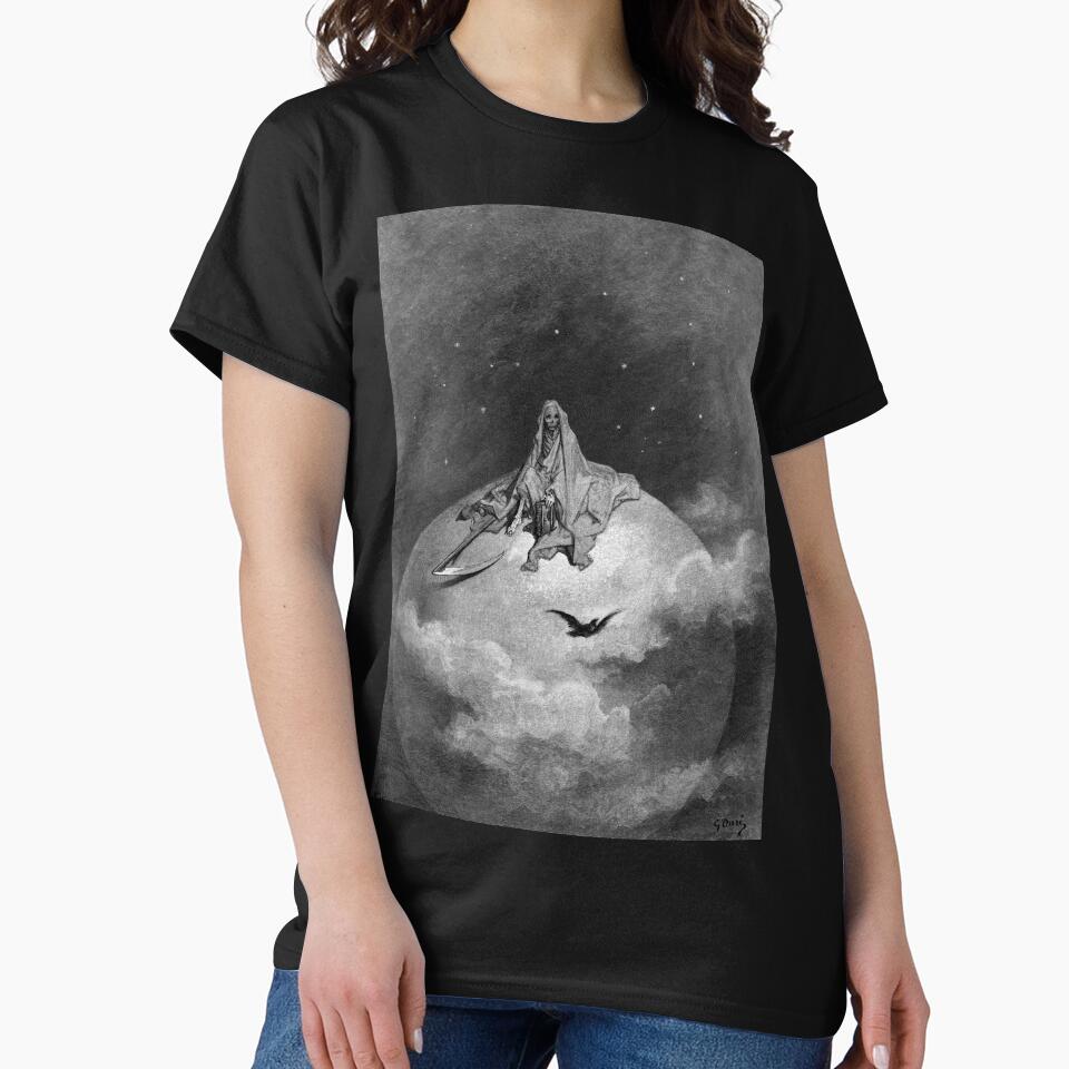 Tiny Nest Death And The Moon - The Raven - Gustave Dore Classic T-Shirt ...