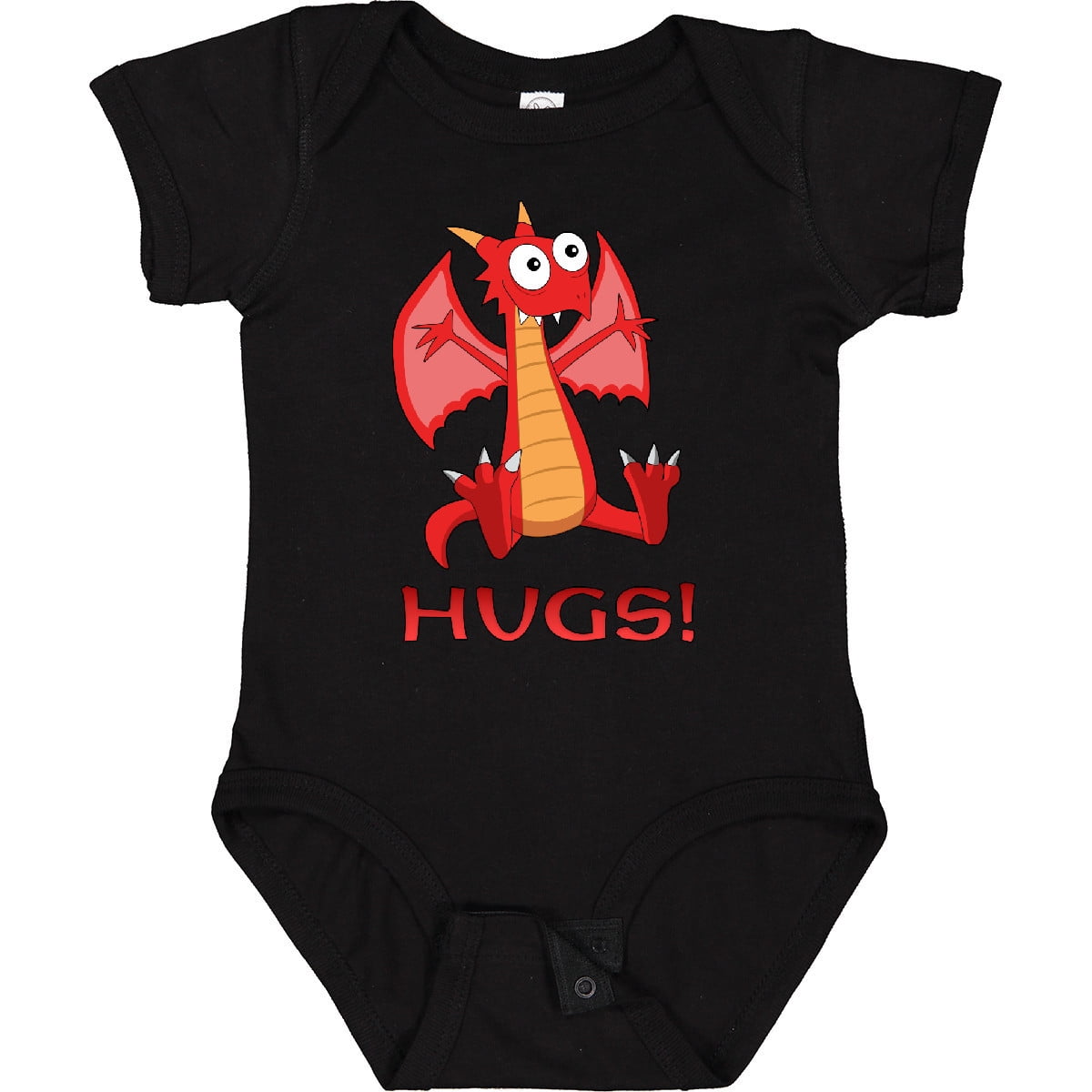 Tiny Nest Dragon Hugs Baby Bodysuit Dragons Cuddly Cute Goofy Sharp Red ...