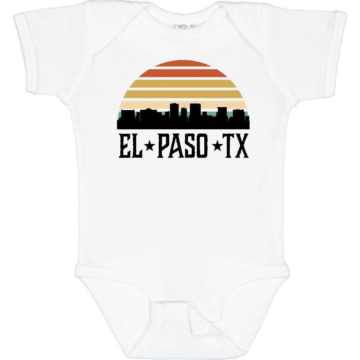 Tiny Nest El Paso Texas Skyline Retro Baby Bodysuit Cities Vintage Trip ...