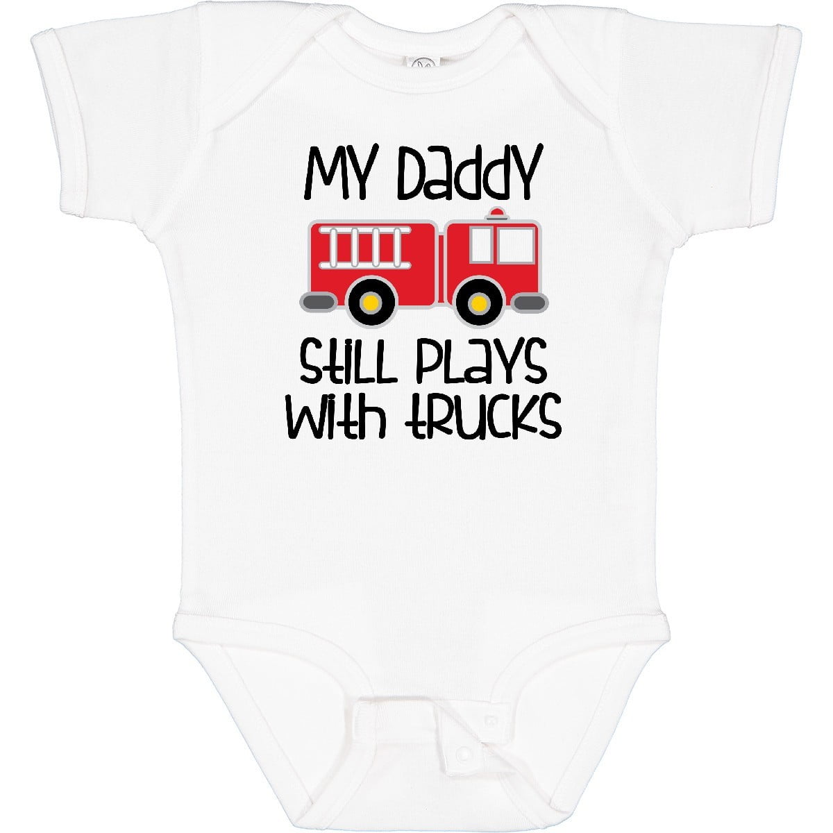 Tiny Nest Firefighter Daddy Plays With Trucks Baby Bodysuit Truck Fire Childs, New Born, Baby ...