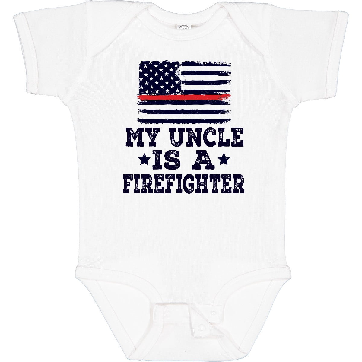 Tiny Nest Firefighter Uncle Fireman Nephew Baby Bodysuit American Pride ...