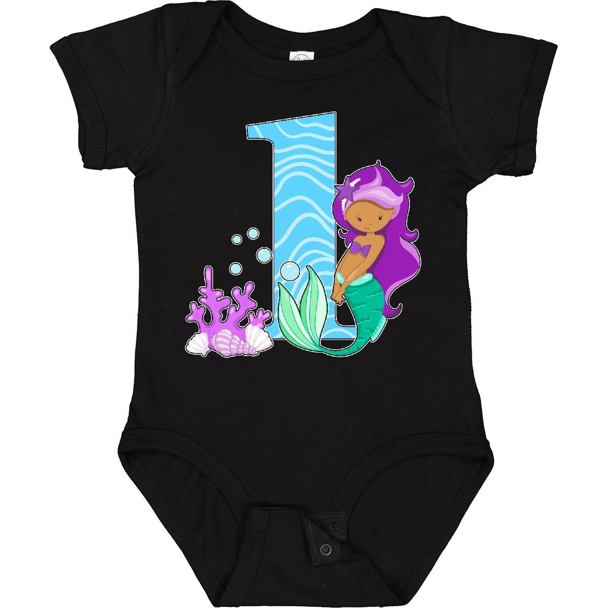 Tiny Nest First Birthday Mermaid Baby Bodysuit Birthdays 1St Year Old ...