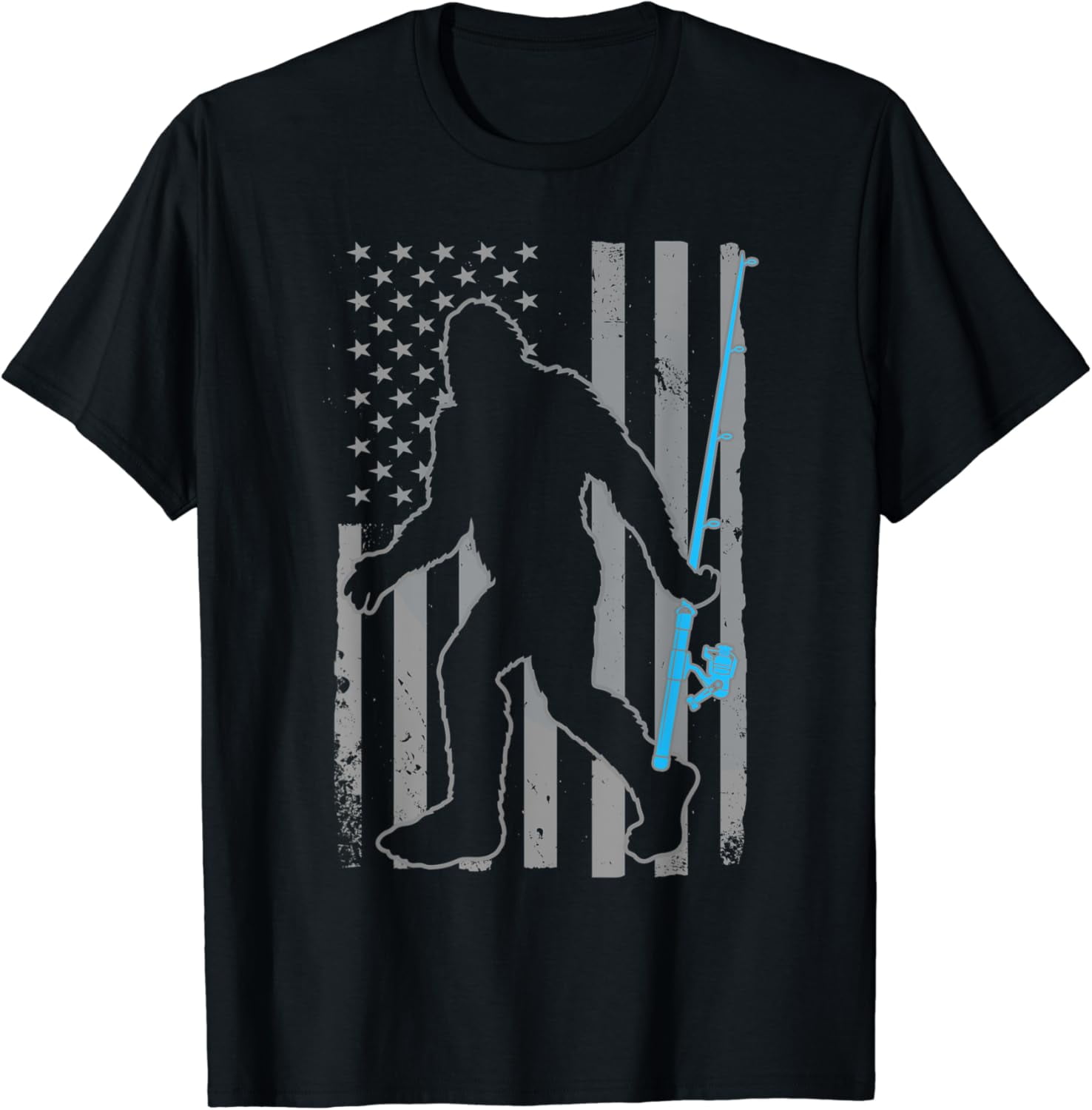 Tiny Nest Fisher Shirt Big Foot Fishing USA American Flag - Walmart.com