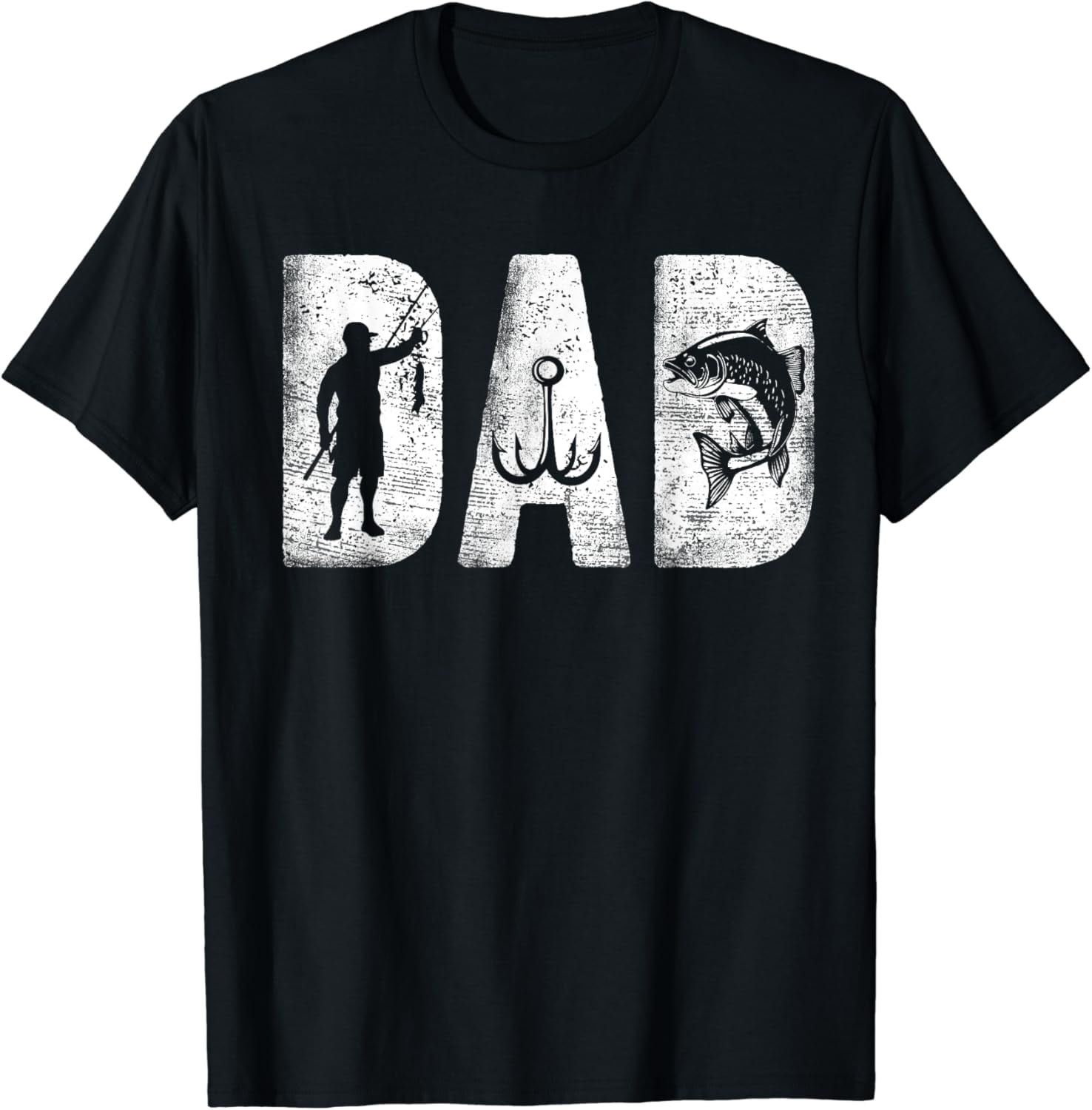 Tiny Nest Fishing Dad Classic Bold Font Father's Day Fish Daddy T-Shirt ...