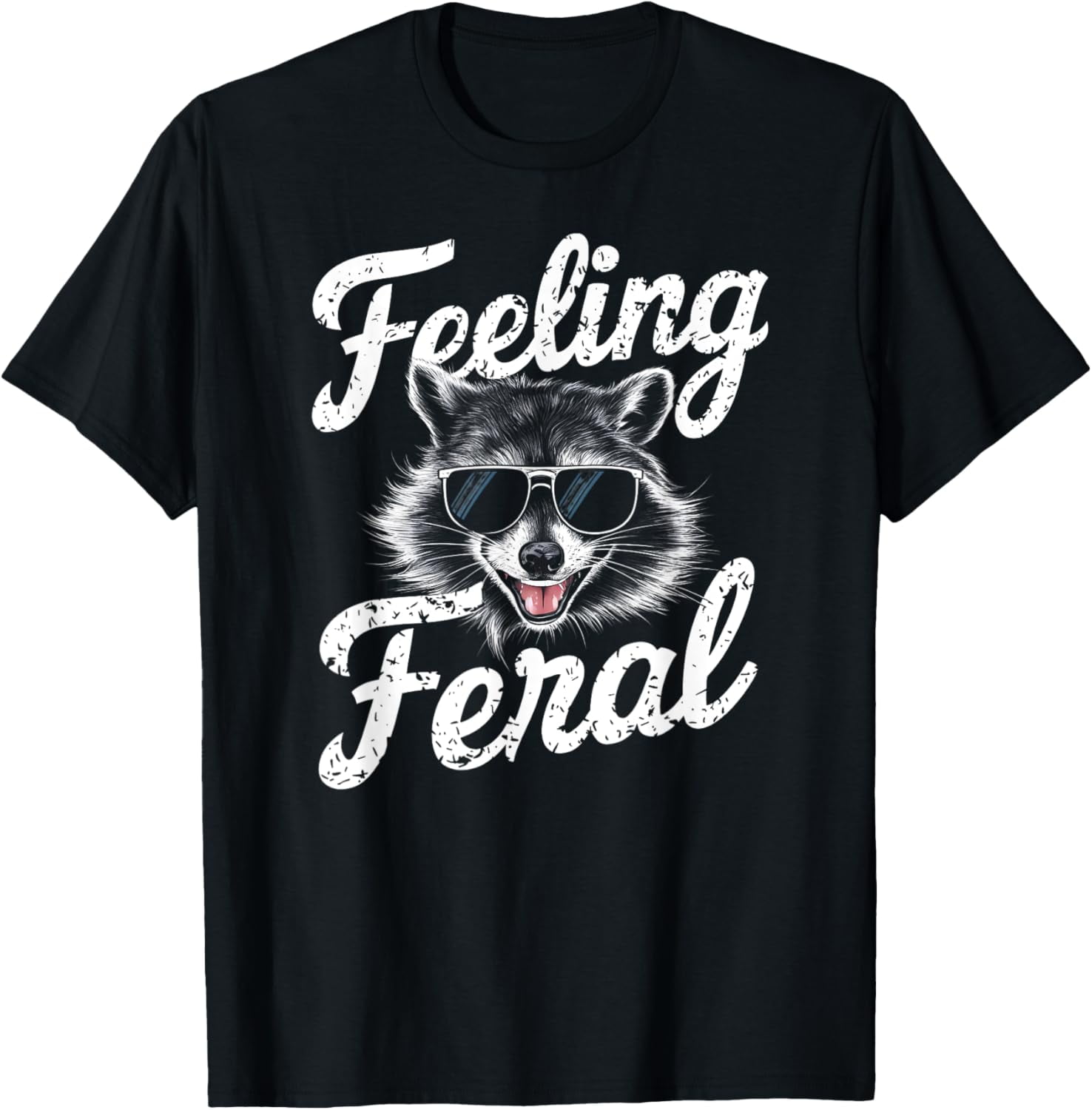 Tiny Nest Funny Feeling Feral Racoon Tees - Walmart.com