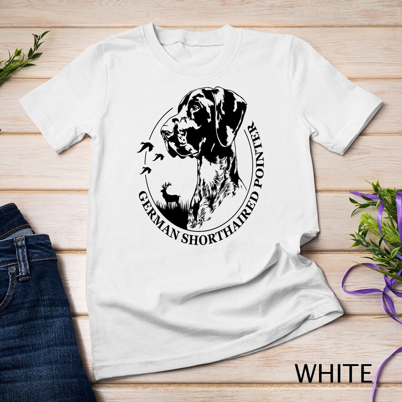 Tiny Nest Funny Proud German Shorthaired Pointer hunting dog portrait Unisex T-shirt - Walmart.com