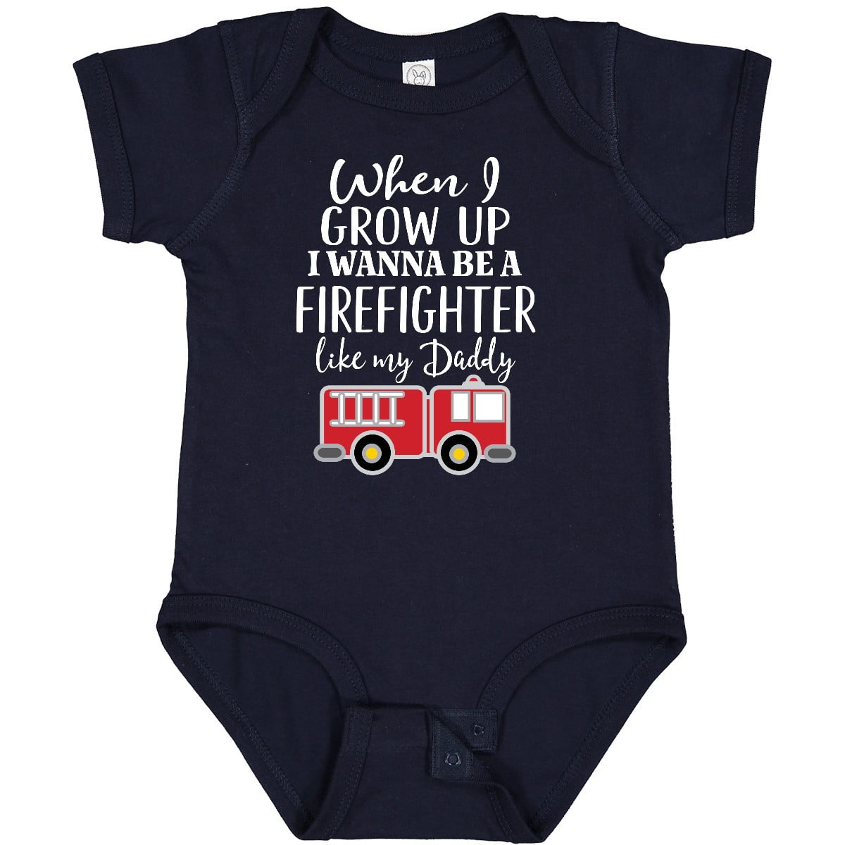 Tiny Nest Future Firefighter Like Daddy Baby Bodysuit Fireman Fire ...