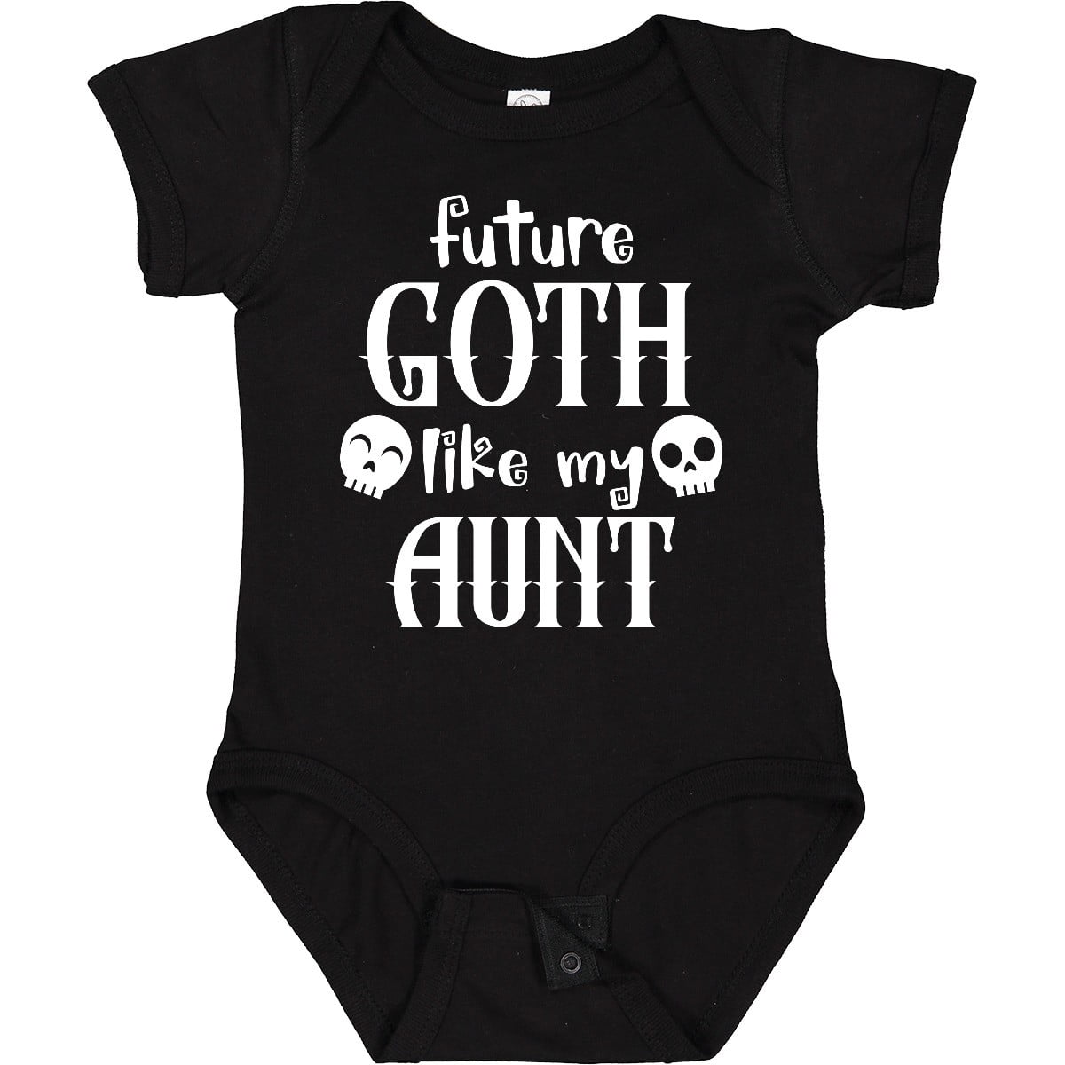 Tiny Nest Future Goth Like My Aunt With Skulls Baby Bodysuit Pop ...