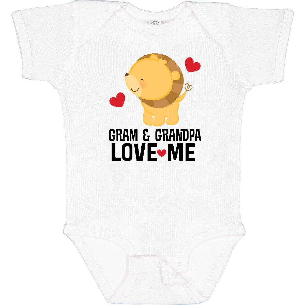 Tiny Nest Gram And Grandpa Love Me Grandchild Lion Baby Bodysuit ...