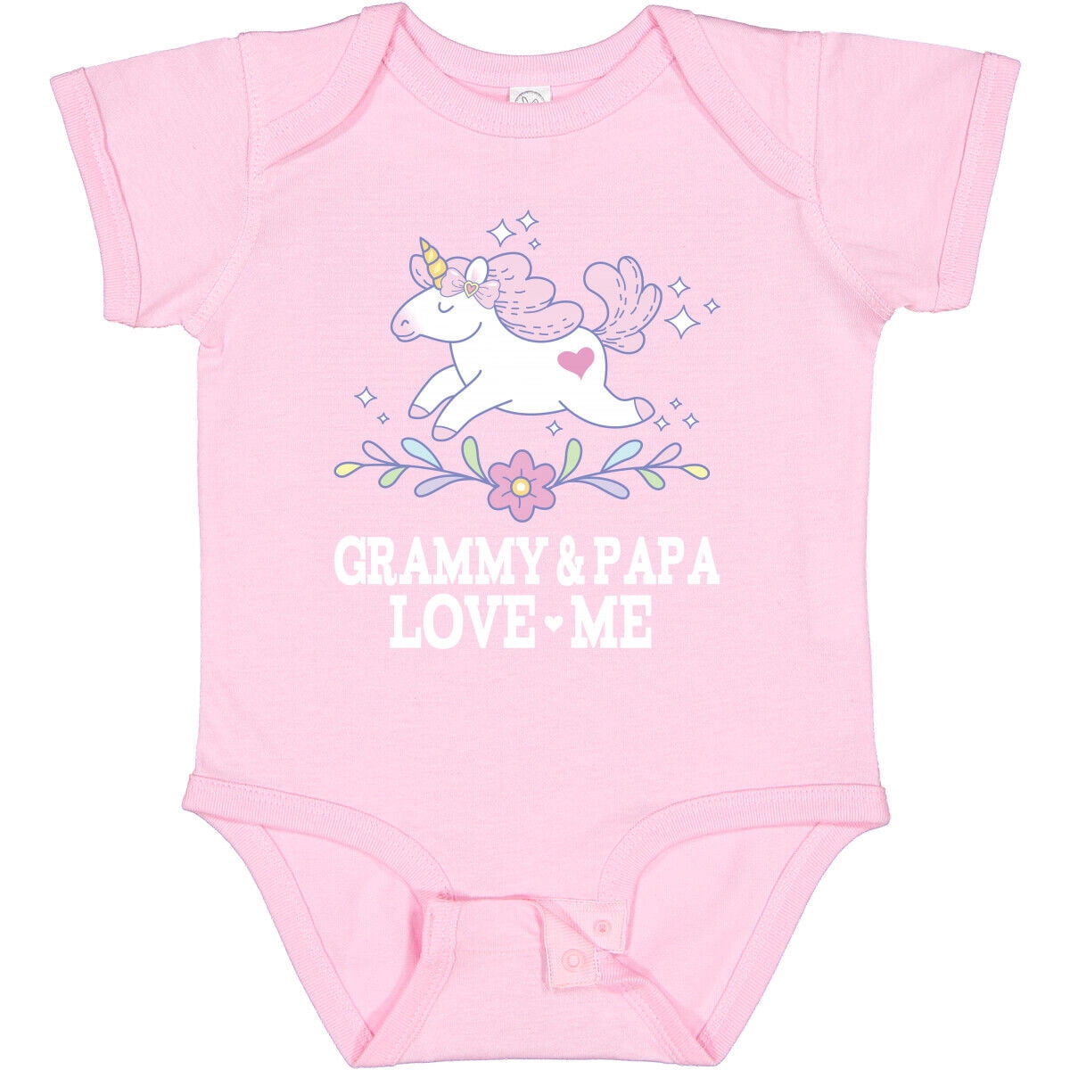 Tiny Nest Grammy And Papa Love Me Unicorn Baby Bodysuit From Grandchild ...