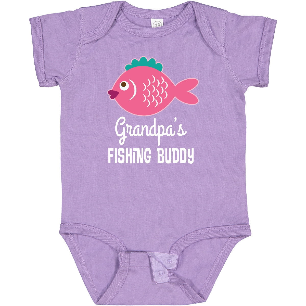 Tiny Nest Grandpa Fishing Buddy Girls Fish Baby Bodysuit Grandpas Cute ...