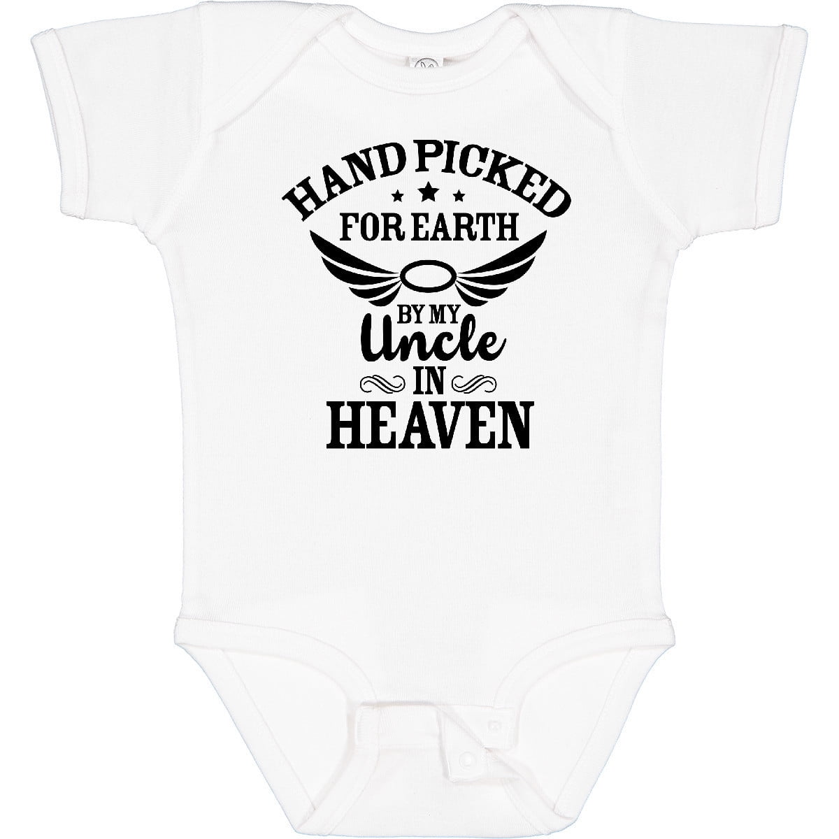 Tiny Nest Handpicked For Earth By My Uncle In Heaven With Angel Baby Bodysuit, New Born, Baby ...