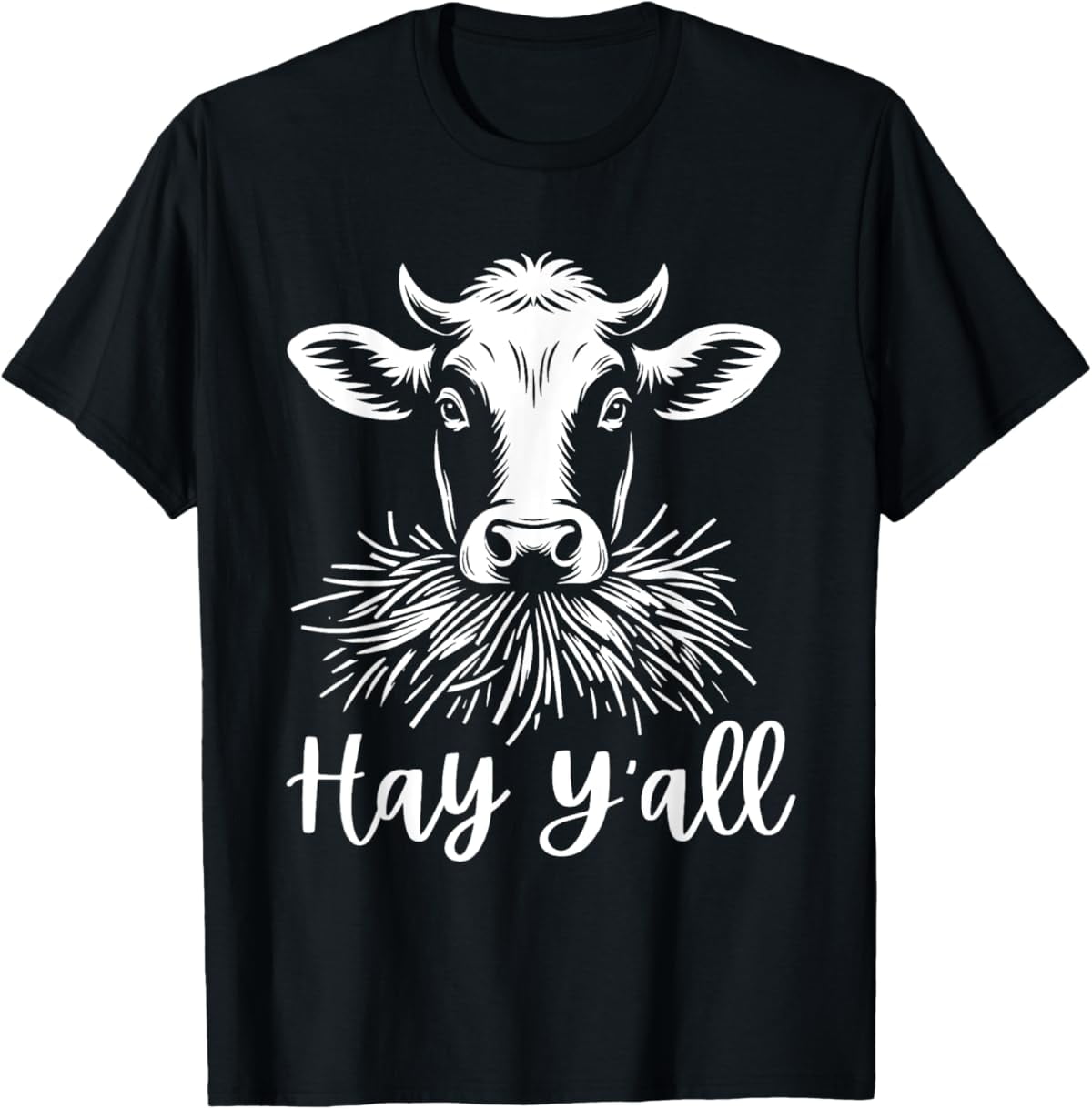 Tiny Nest Hay Y'All Cow Dairy Farmer Cattle Farm Animal T-Shirt, Gift ...