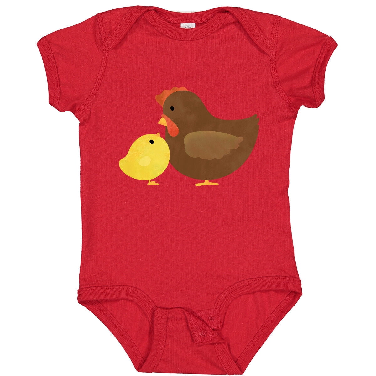Tiny Nest Hen And Chick Farm Animals Baby Bodysuit Chicken Mother New ...