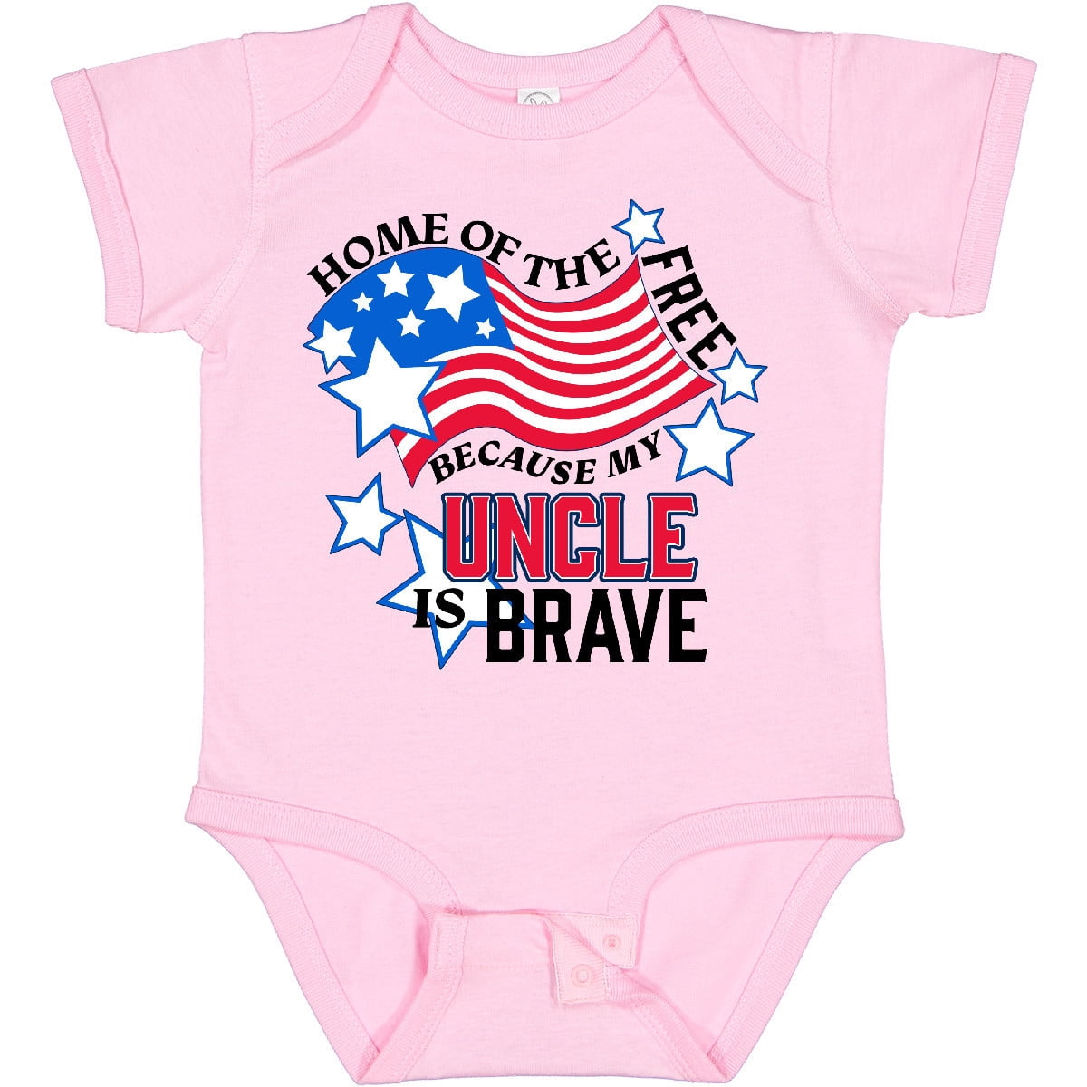 Tiny Nest Home Of The Free Because My Uncle Is Brave Baby Bodysuit ...