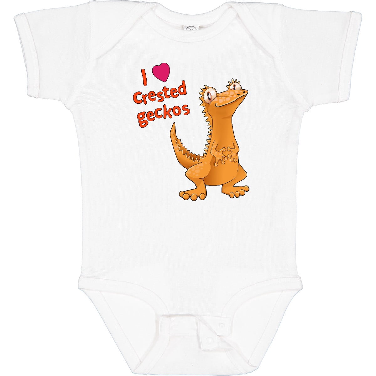 Tiny Nest I Love Crested Geckos Baby Bodysuit Pets Reptiles Cute Lizard ...