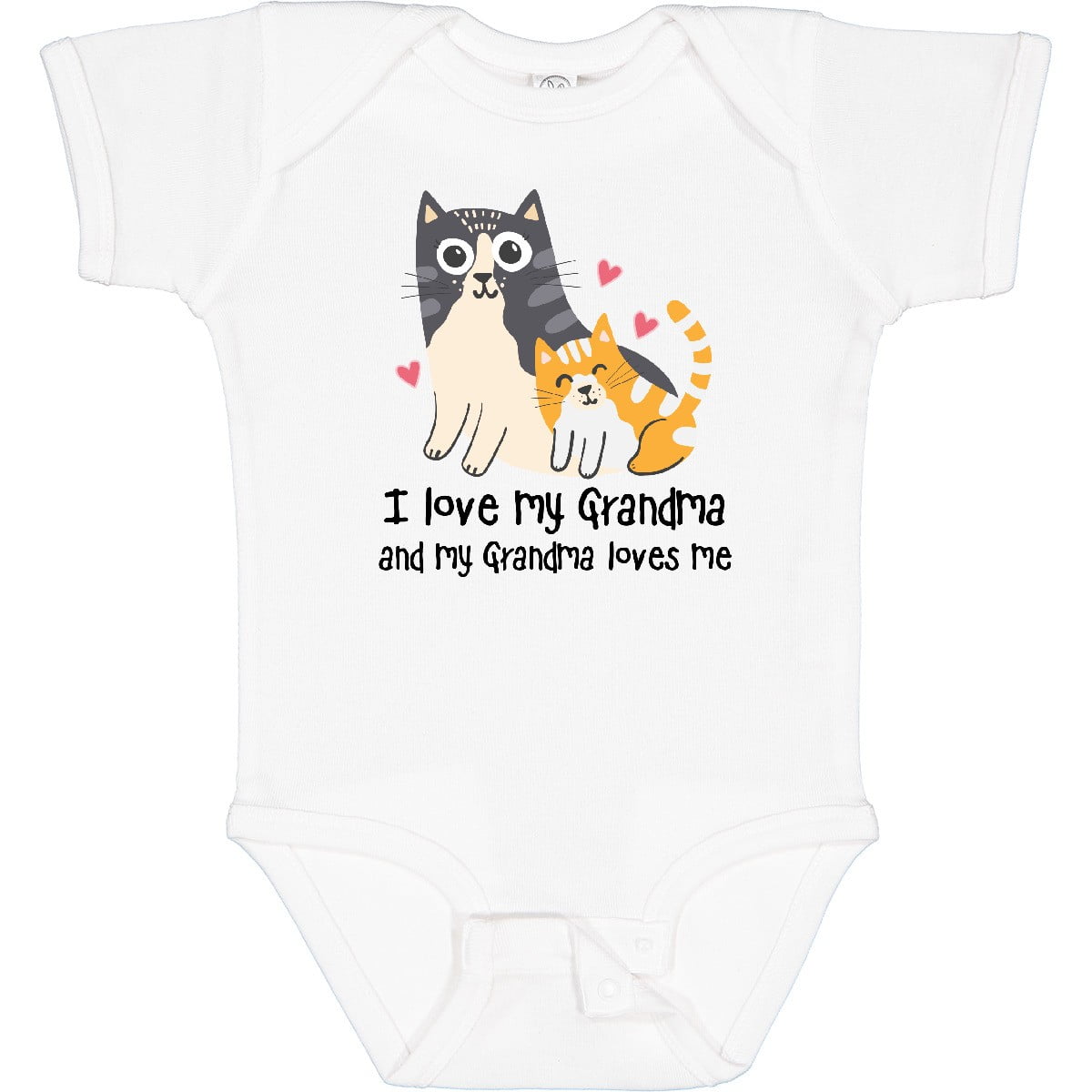 Tiny Nest I Love My Grandma Loves Me Cat Baby Bodysuit Grandchild Grandkids From, New Born, Baby ...