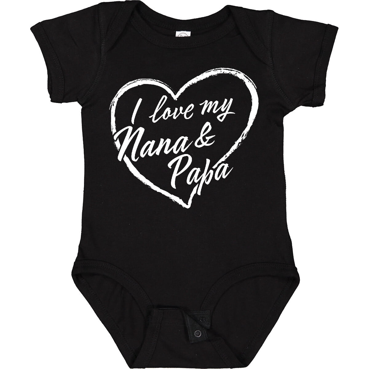 Tiny Nest I Love My Nana And Papa In White Chalk Heart Baby Bodysuit ...