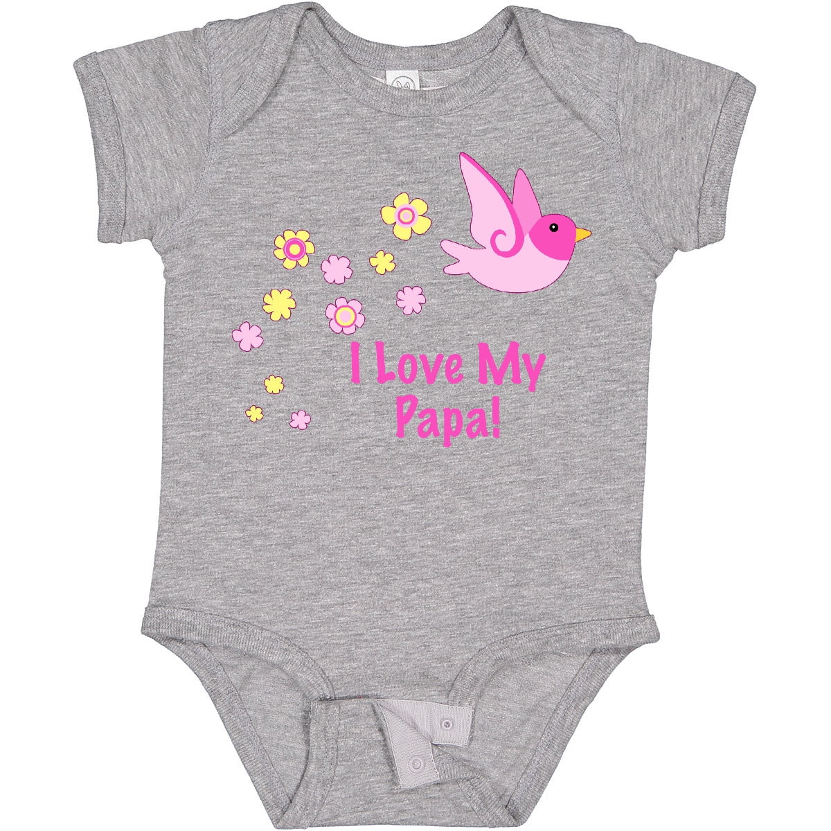 Tiny Nest I Love My Papa! Baby Bodysuit Girl Bird Flowers Pink One ...