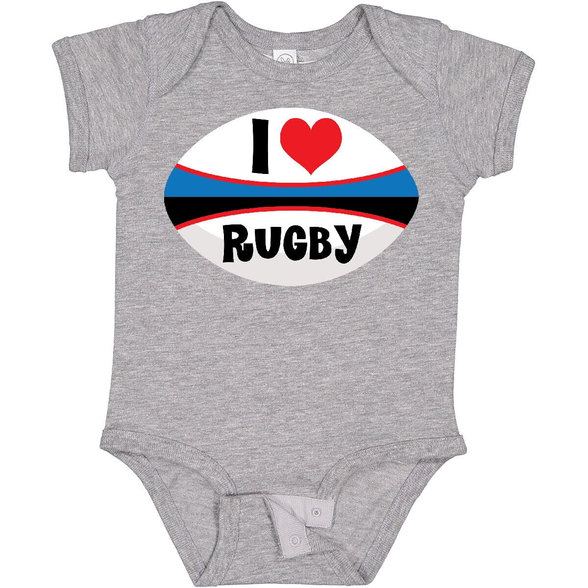Tiny Nest I Love Rugby Sports Ball Infant Creeper Team Fan Heart Player ...