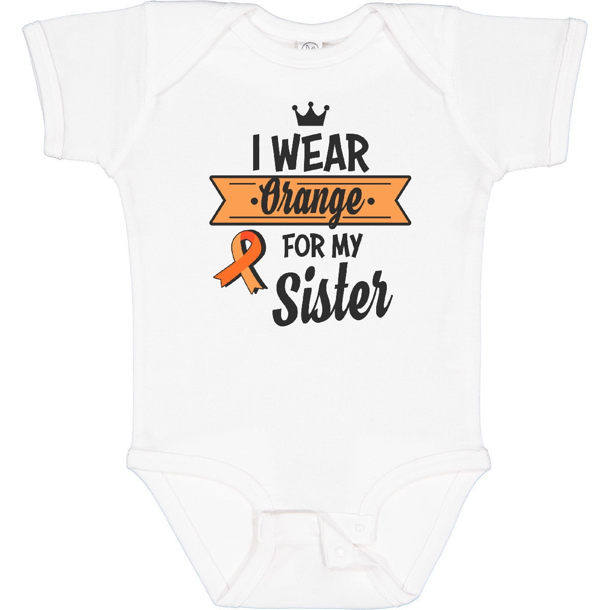 Tiny Nest I Wear Orange For My Sister Leukemia Cancer Baby Bodysuit ...