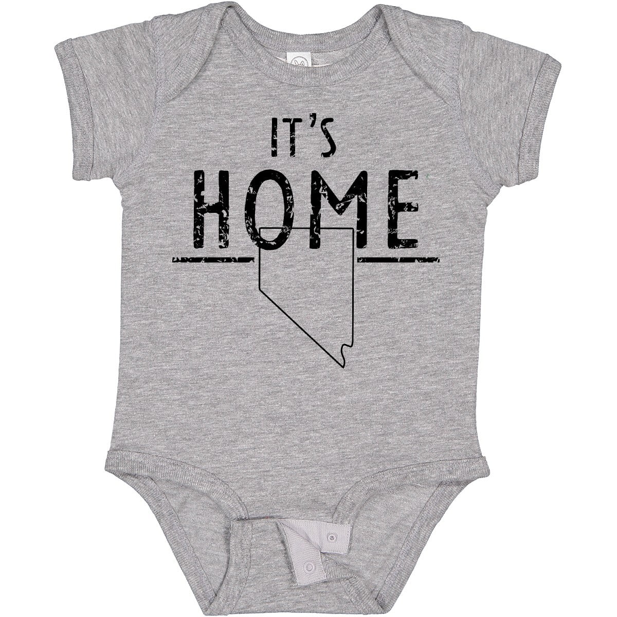 Tiny Nest It'S Home- State Of Nevada Outline Distressed Text Baby ...