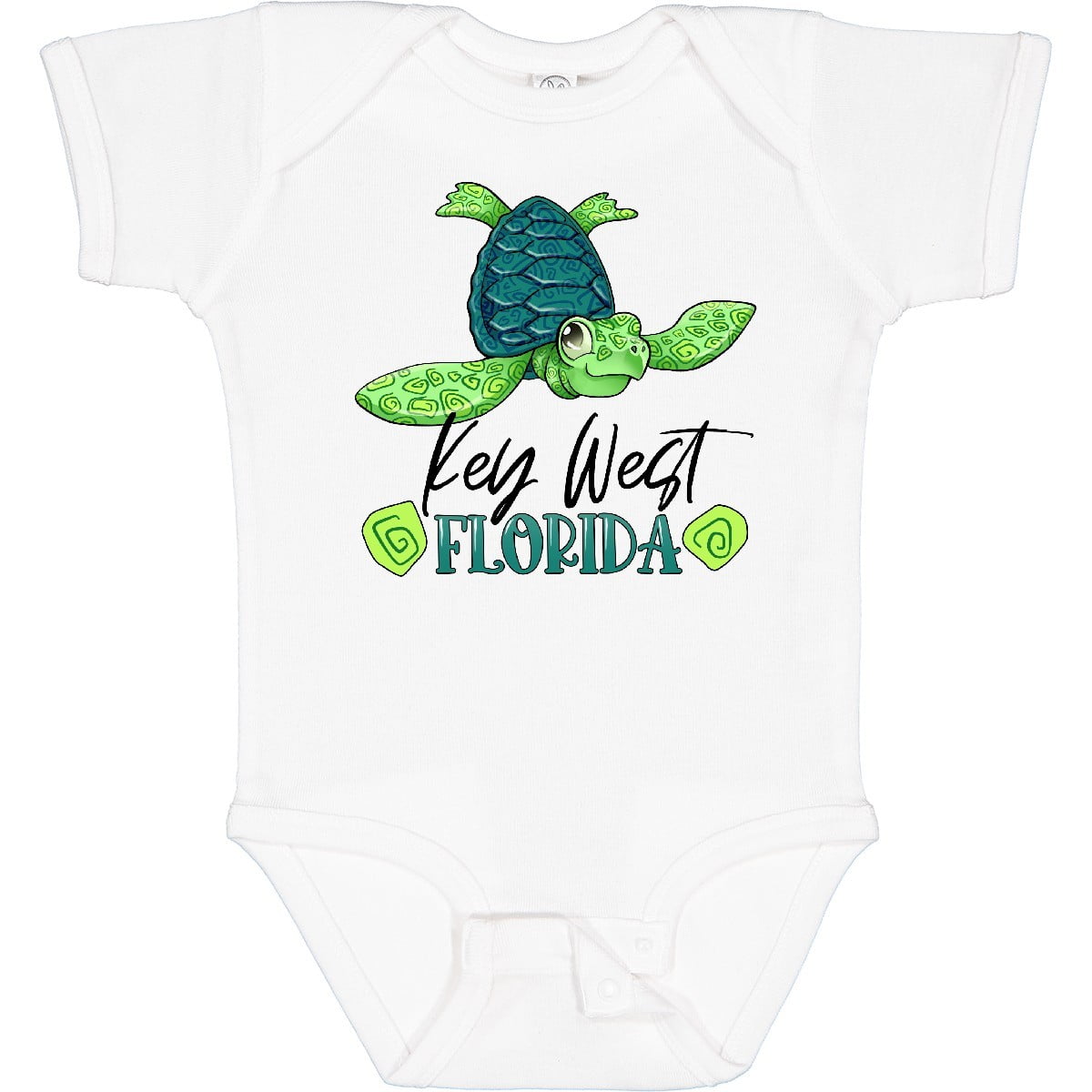 Tiny Nest Key West, Florida Happy Sea Turtle Baby Bodysuit Summer ...