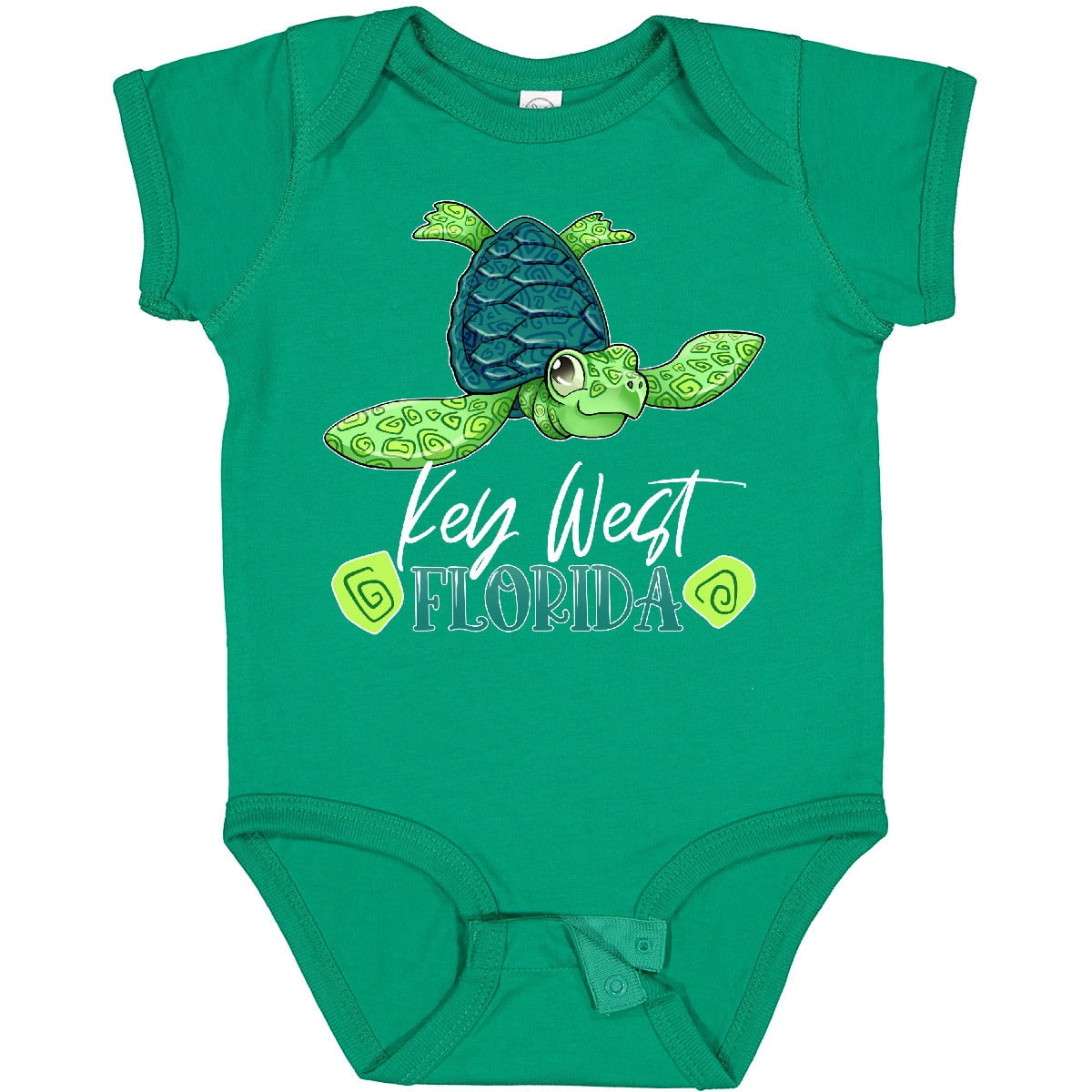 Tiny Nest Key West, Florida Happy Sea Turtle Baby Bodysuit Summer Swirls Cute, New Born, Baby ...