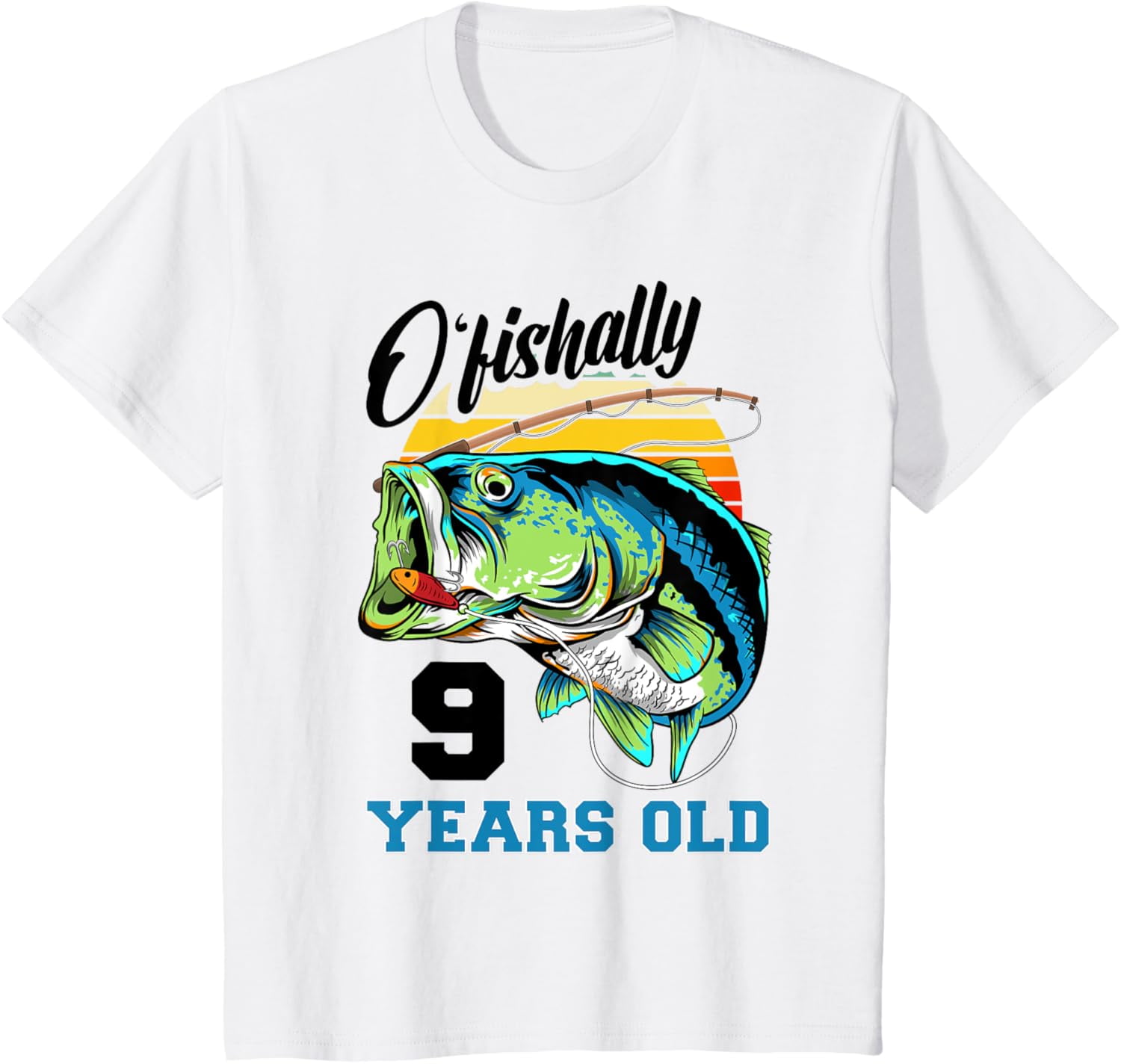 Tiny Nest Kids O'Fishally 9 Years Old 9th Birthday Fishing Bass Fish ...