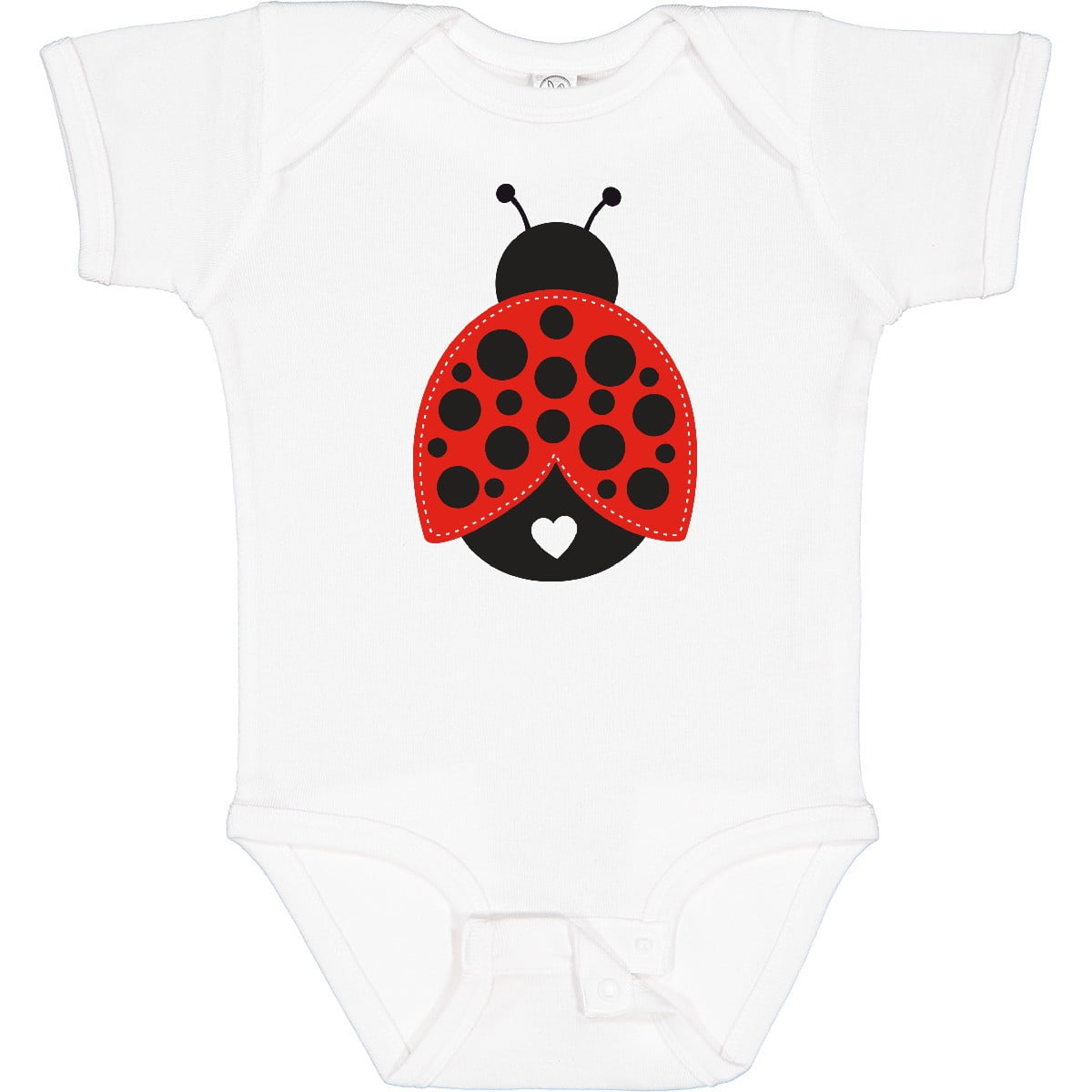 Tiny Nest Lady Bug Baby Bodysuit Ladybug Red White Heart Black Insect ...