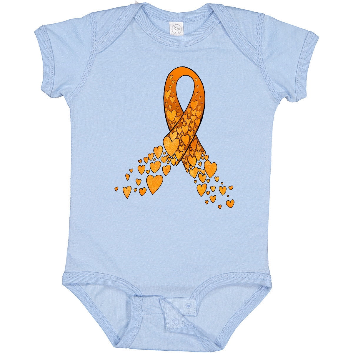 Tiny Nest Leukemia Awareness With Orange Ribbon Made Of Hearts Baby ...