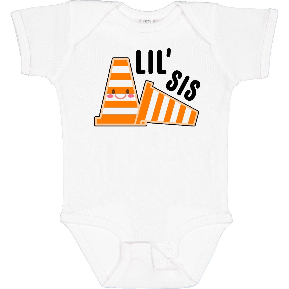 Tiny Nest Lil Sis With Construction Cones Baby Bodysuit Siblings Little ...