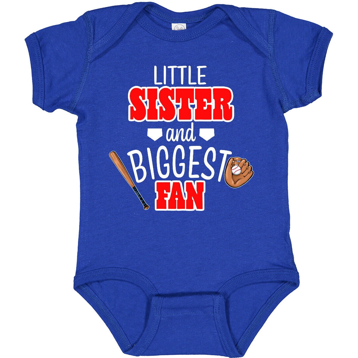 Tiny Nest Little Sister And Biggest Fan Baseball Glove And Bat Infant ...