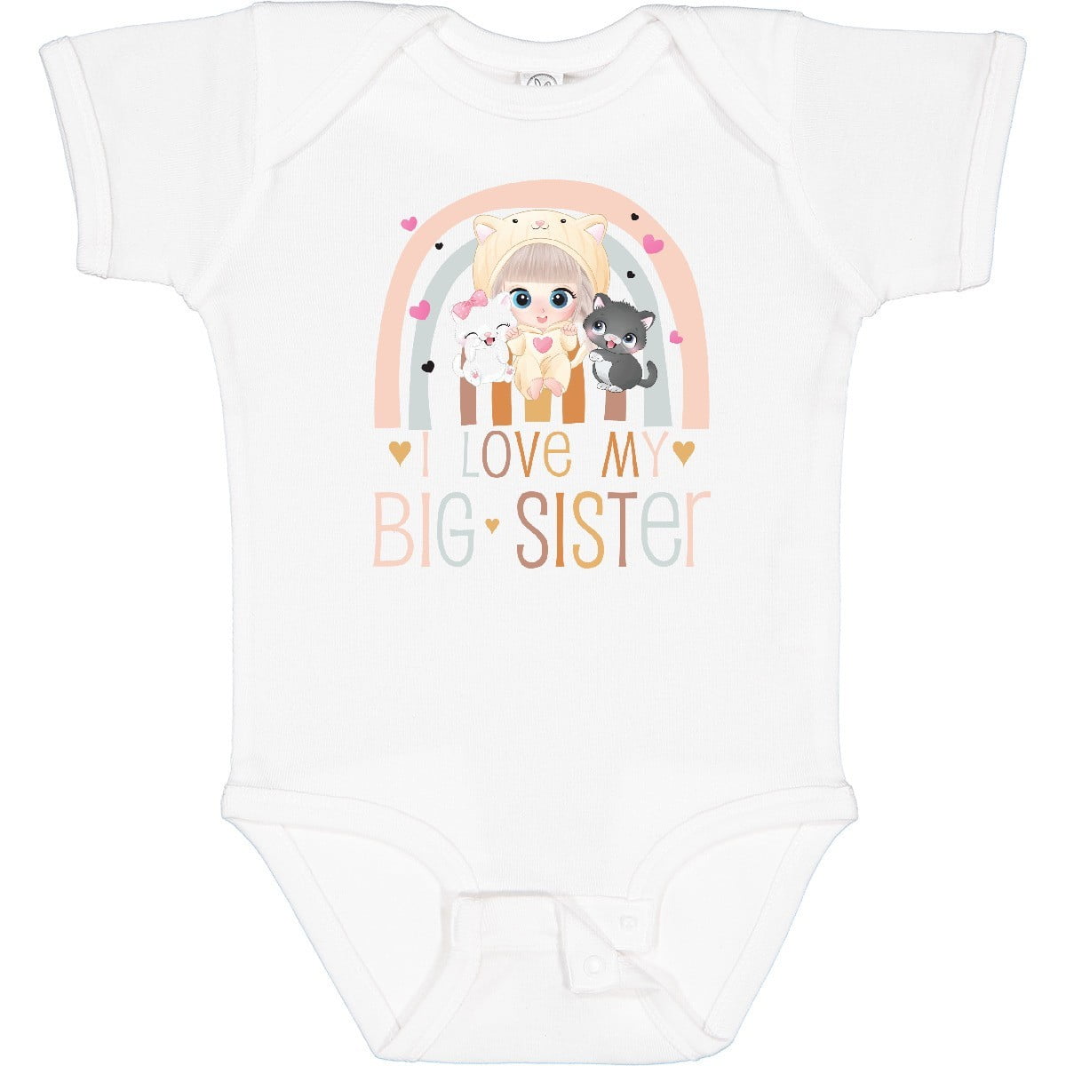 Tiny Nest Little Sister - I Love My Big Sister Baby Bodysuit Bestest ...