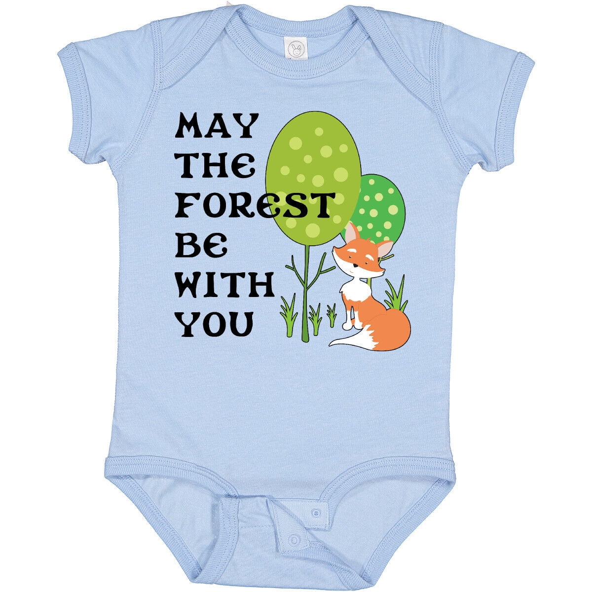 Tiny Nest May The Forest Be With You Cute Fox And Trees Baby Bodysuit ...