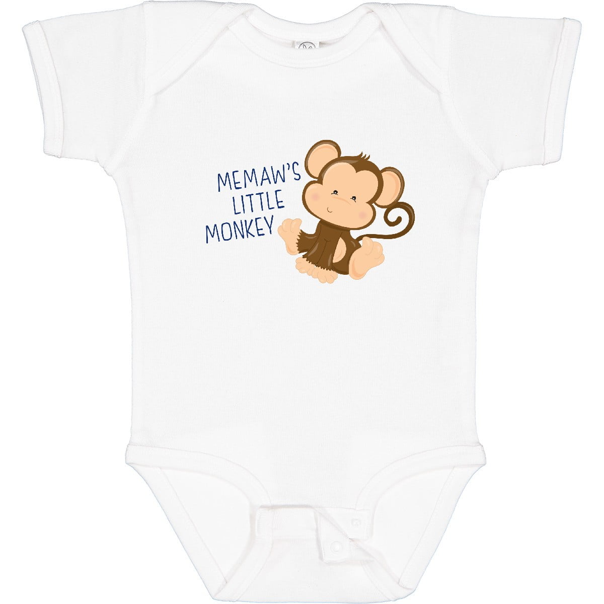 Tiny Nest Memaw'S Little Monkey Baby Bodysuit Family Cute Memaw Grandma ...