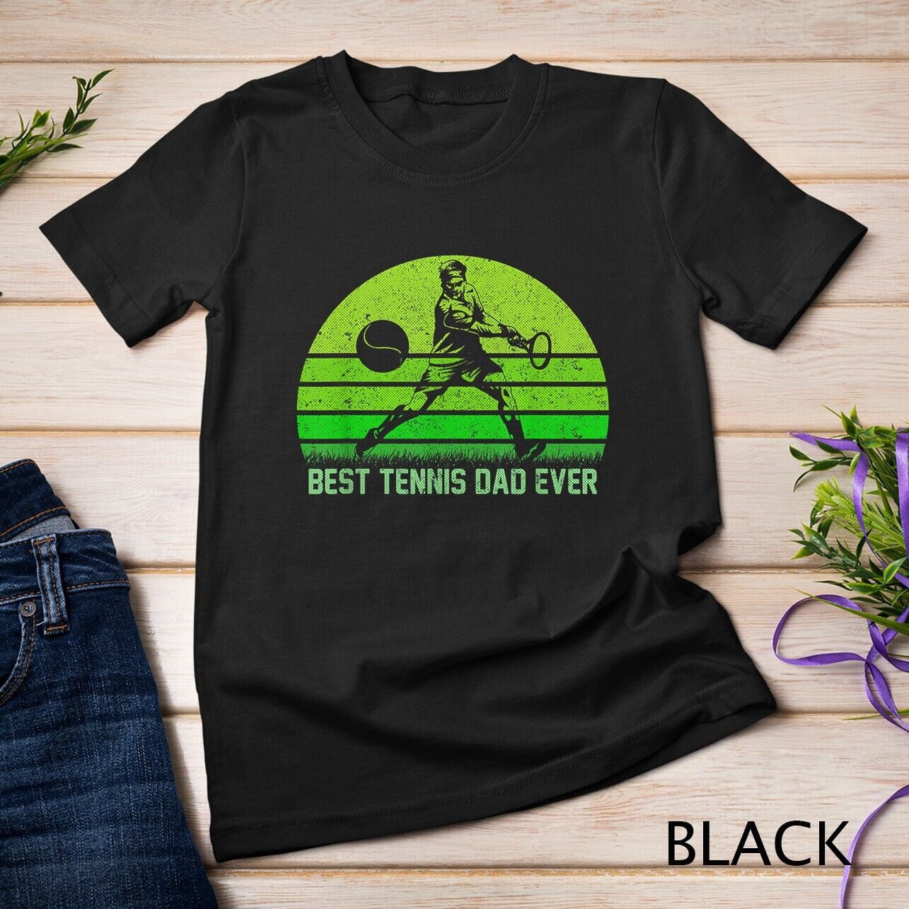 Tiny Nest Mens Vintage Retro Best Tennis Dad Ever Funny Father's Day ...
