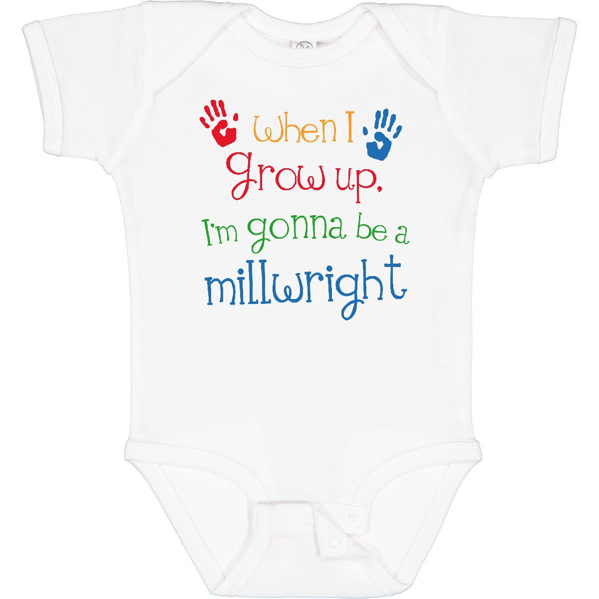 Tiny Nest Millwright Future Infant Creeper Cute Handprints Occupation ...