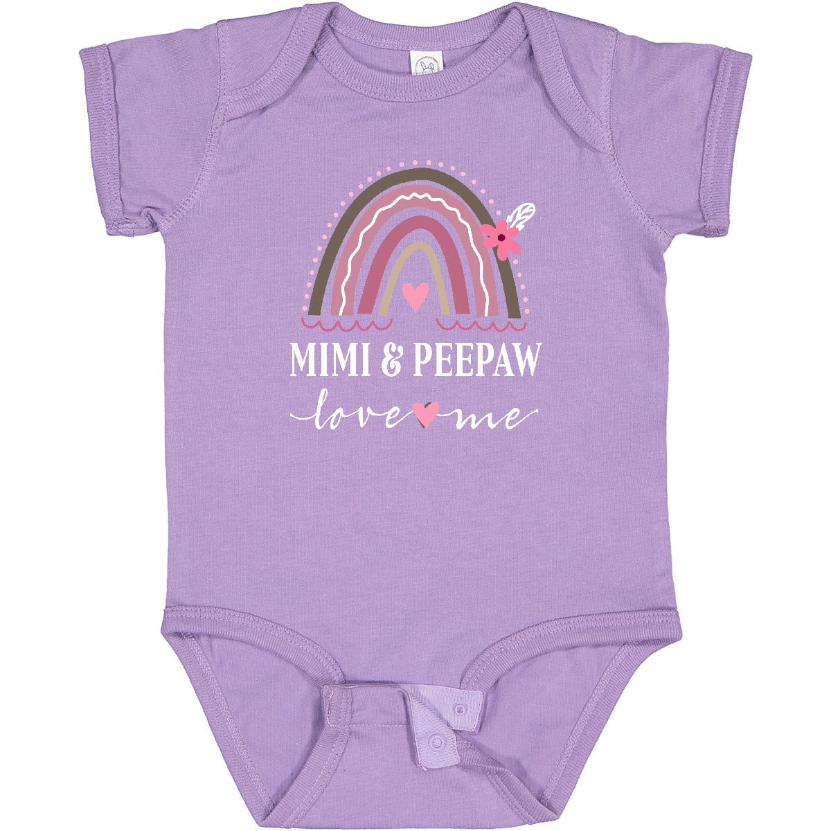 Tiny Nest Mimi And Peepaw Love Me Granddaughter Rainbow Baby Bodysuit ...