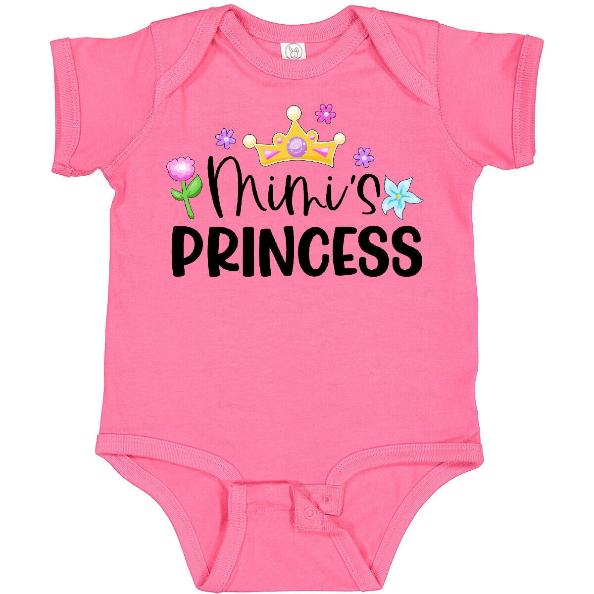 Tiny Nest Mimi'S Princess Crown And Flowers Baby Bodysuit Children Mimi ...