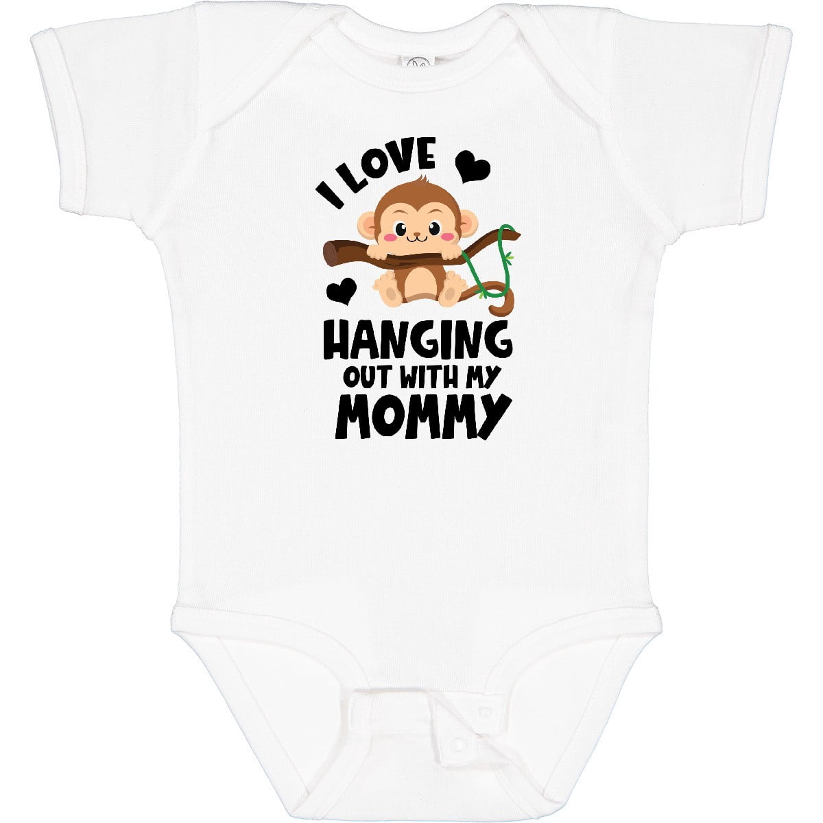 Tiny Nest Monkey I Love Hanging Out With My Mommy Baby Bodysuit Mom ...
