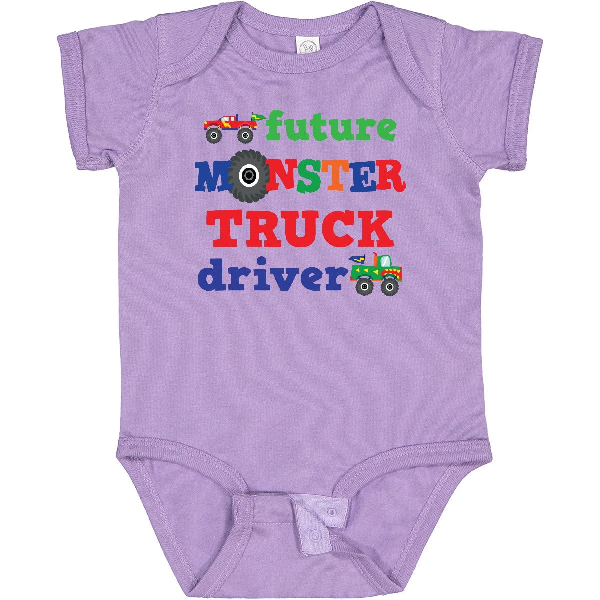 Tiny Nest Monster Truck Future Driver Baby Bodysuit Transportation Boys ...