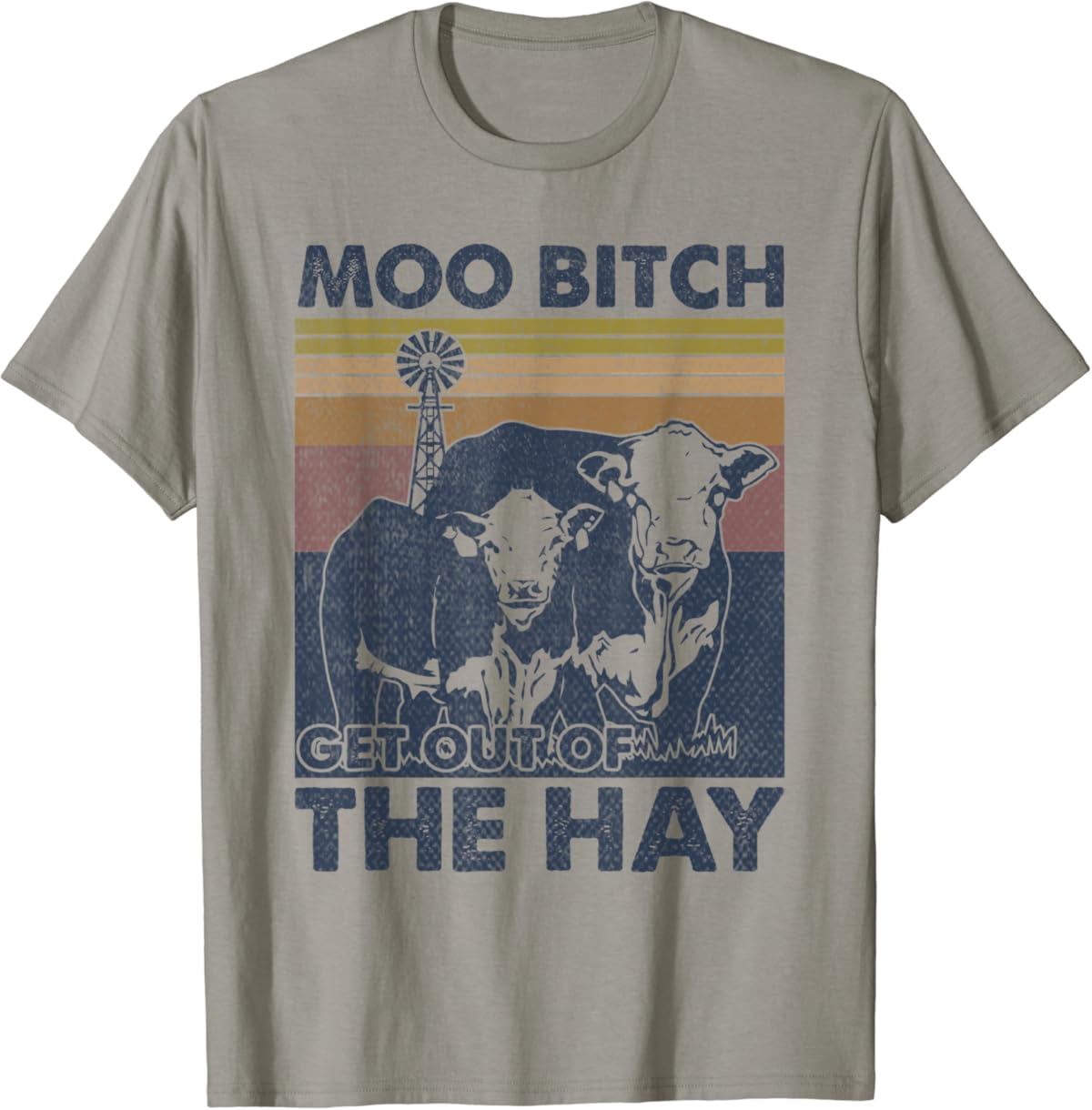Tiny Nest Moo Bit-Ch Get Out The Hay Cow Farmer Farm-Girl Heifer Calf T ...