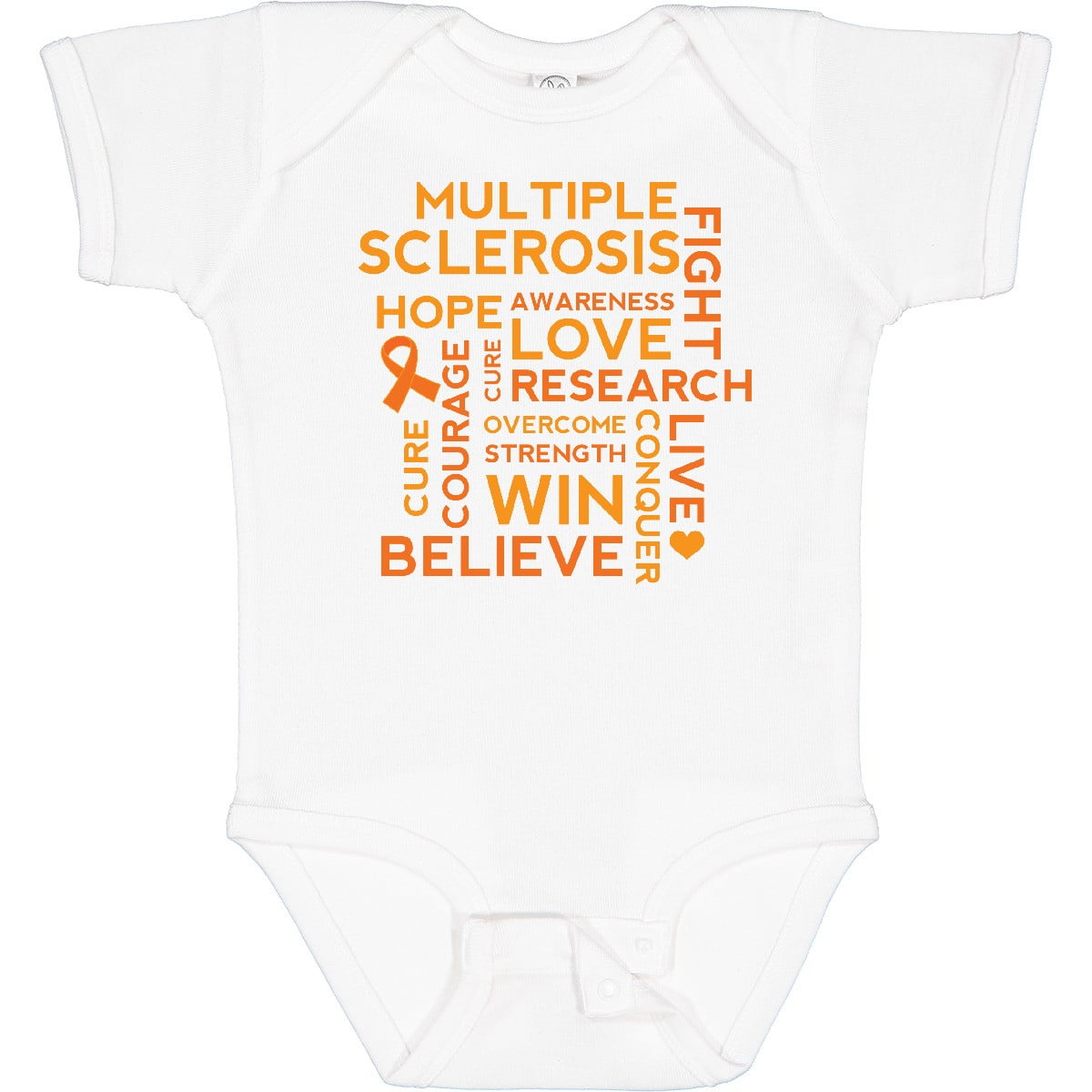 Tiny Nest Multiple Sclerosis Awareness Word Cloud Baby Bodysuit M S ...